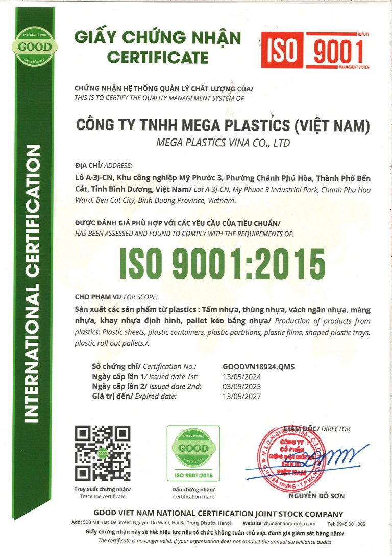 CÔNG TY TNHH MEGA PLASTICS VIỆT NAM – Chuyên sản xuất bao bì nhựa, thùng hộp, khay nhựa, tấm ...
